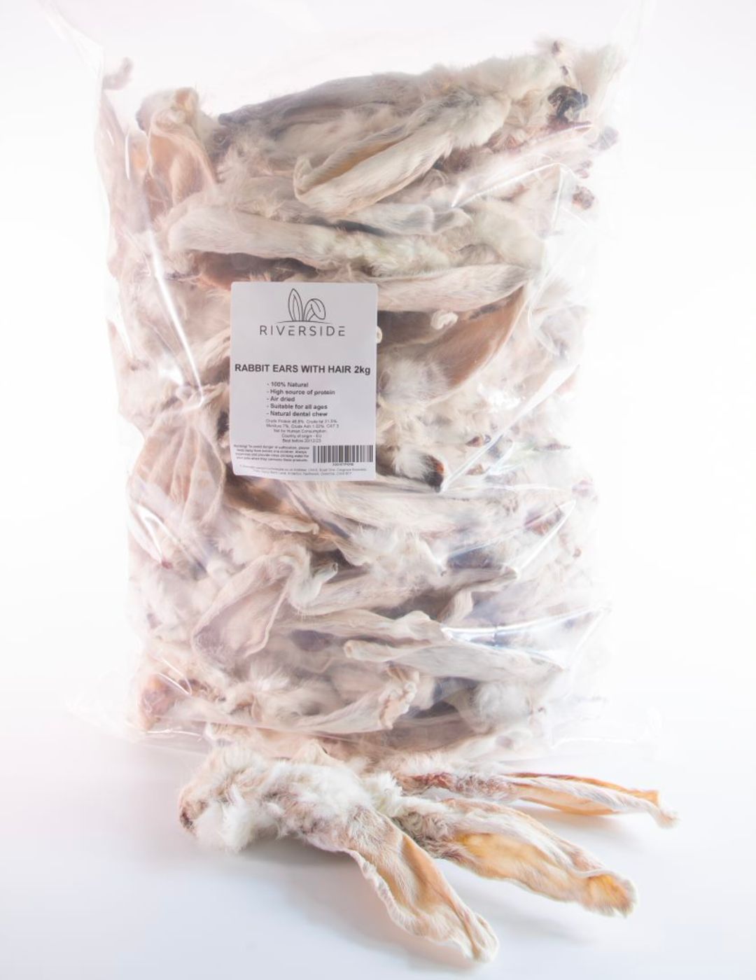 Rabbit Ears with fur Natural with Hair Hypoallergenic Dog Treat Chew ...